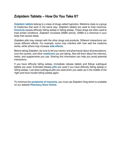 Ppt Zolpidem Tablets How Do You Take It Powerpoint Presentation