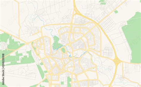 Printable Street Map Of Hama Syria Stock Vector Adobe Stock