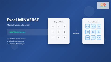 Excel Minverse Function Complete Guide To Matrix Inversion In Excel Codelucky