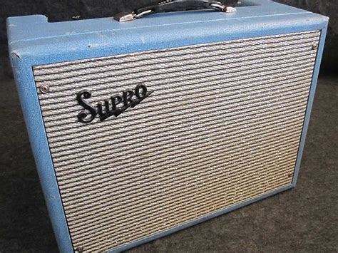Vintage Supro T16 Blue Valco Trojan Tremolo Class A Tube Amp Reverb