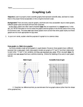 Graphing Lab By Jim Wanamaker From Lew Port S Biology Place TPT