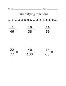 Simplifying Fractions By Mrs Tiru TPT