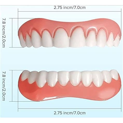 Rusrive Denture Instant Teeth Upper And Lower Teeth Paste Instant Smile Dentures Silicone Easy