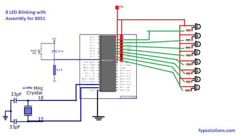 New Way To Write 8 Led Blinking Program In Assembly For 8051 Fyp