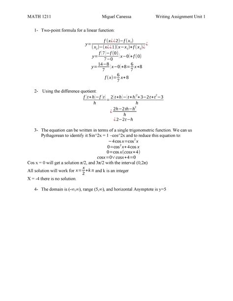 math 1211 writing assignment unit 1 math 1211 miguel canessa writing