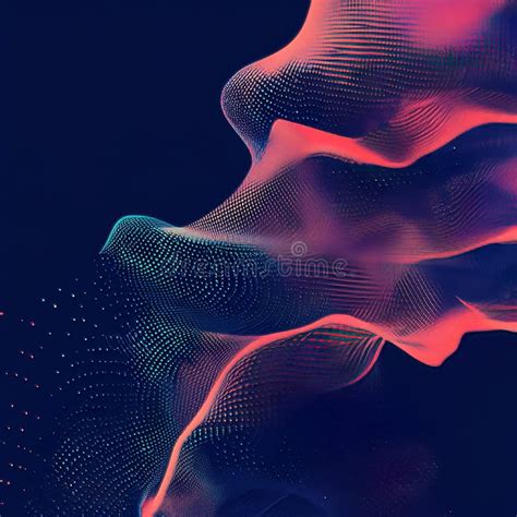 Abstract Digital Waveform With Vibrant Colors And Dynamic Patterns On A Dark Background Stock