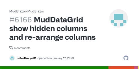 Muddatagrid Show Hidden Columns And Re Arrange Columns · Issue 6166 · Mudblazormudblazor · Github