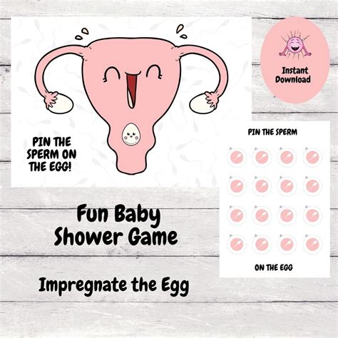 Baby Shower Pin The Sperm On The Egg Game Impregnate The Egg Etsy