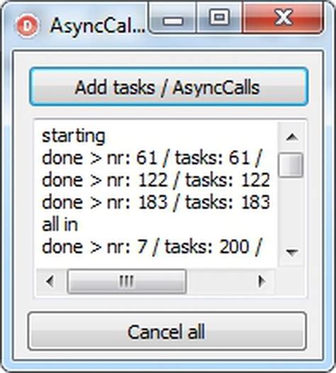 Delphi Thread Pool Example Using Asynccalls Delphi Thread Task