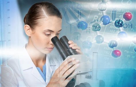 Premium Photo Female Scientist Working With Microscope In Laboratory