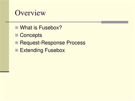 ppt fusebox framework overview and extending concepts powerpoint