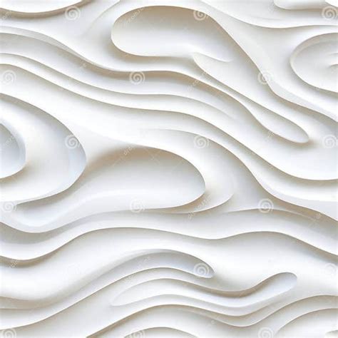 Seamless White Wall Texture Pattern With Abstract Wavy Waves In Modern