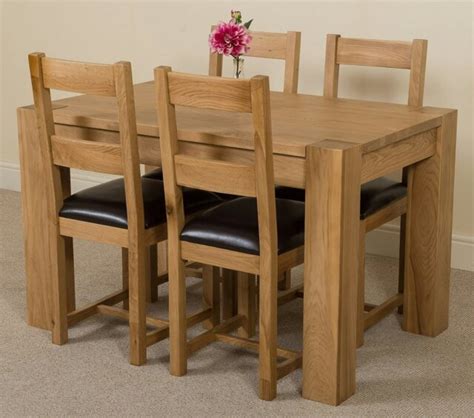 Rackhams Kuba Small Oak Dining Table With Lincoln Oak Chairs Natural