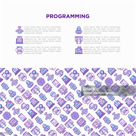 Programmierungkonzept Mit Dünne Linie Symbole Entwickler Code