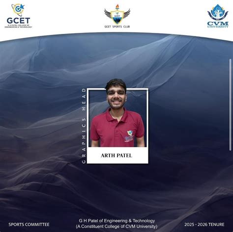 I Arth Patel Has Been Appointed As The Graphics Head Of The Sports