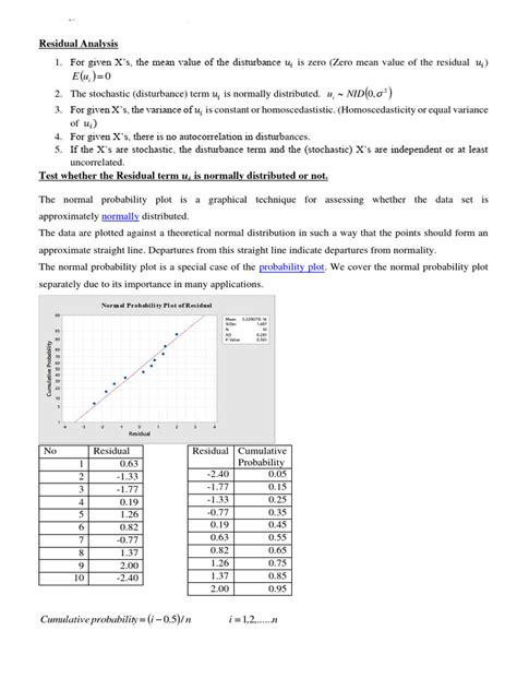 3 Residual Analysis Pdf Errors And Residuals Normal Distribution