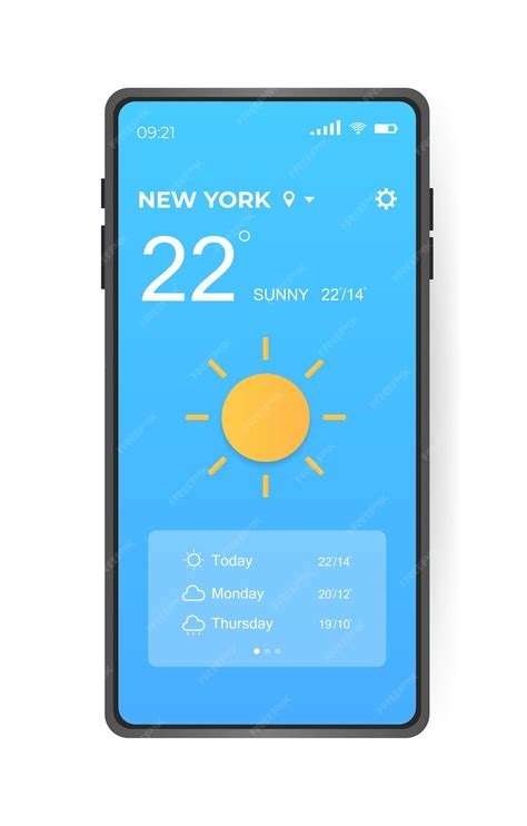 Premium Vector Mobile Weather App Interface Design Gui Elements For Weather Forecast Mobile