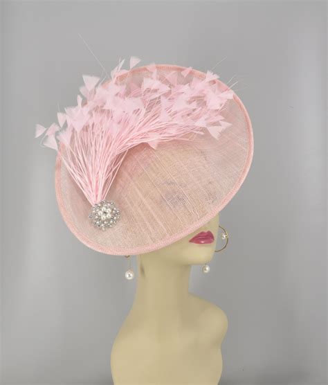 Blush Pink Sinamay Fascinator Hat Kentucky Derby Hat Tea Wedding Party