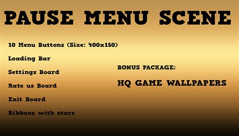 Pause Menu Scene GameDev Market
