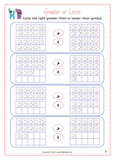greater than lesser than free math printable worksheets