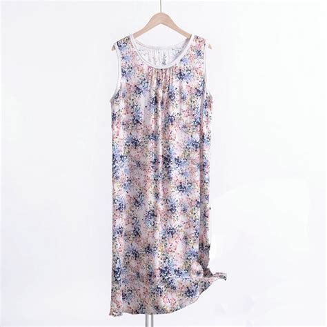 Aobny Purple Summer Womens Plus Nightgowns Floral Plus Size Sleep