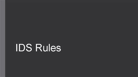 Intrusion Detection Systems IDS IDS Intrusion Detection System
