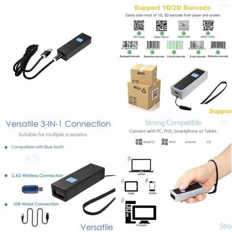 Mini 3 In 1 Portable Bluetooth Scanner With Bluetooth USB Wired Connection For Supermarkets 1D