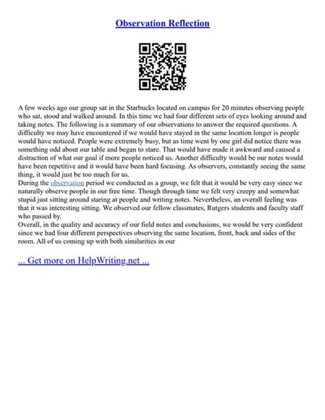 Observation Reflection Pdf Observation Reflection Pdf