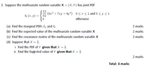 Solved 3 Suppose The Multivariate Random Variable X Xy