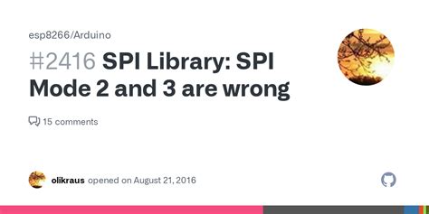 Spi Library Spi Mode 2 And 3 Are Wrong · Issue 2416 · Esp8266arduino · Github