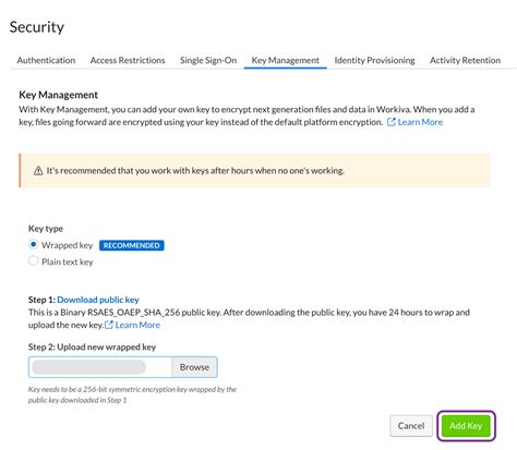 Add An Encryption Key Support Center