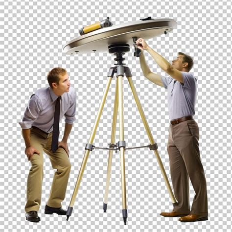 유포 연구자 들 은 투명 한 배경 에 있는 망원경 과 같은 물체 를 프리미엄 Ai 생성 Psd