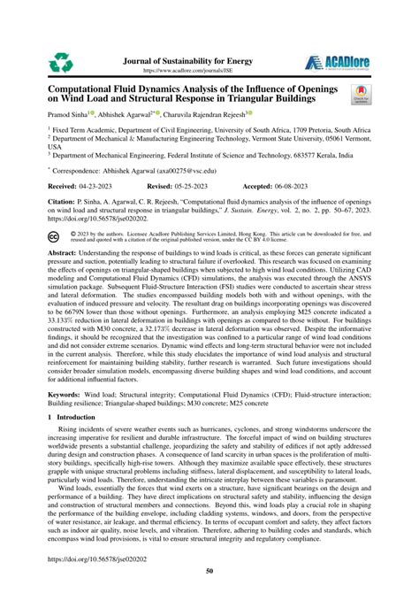 pdf computational fluid dynamics analysis of the influence of