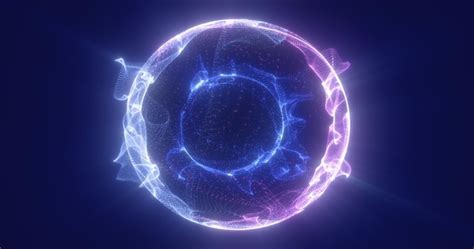 Premium Photo Abstract Blue Energy Particle Sphere Glowing Electric Magical Futuristic
