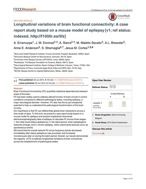 Pdf Longitudinal Variations Of Brain Functional Connectivity A Case