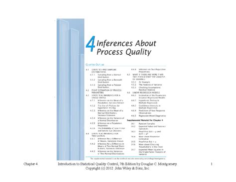 Chapter 3 Notes Chapter 4 Introduction To Statistical Quality Control