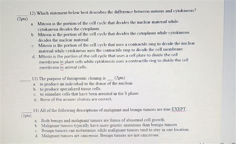 Solved 12) Which statement below best describes the | Chegg.com