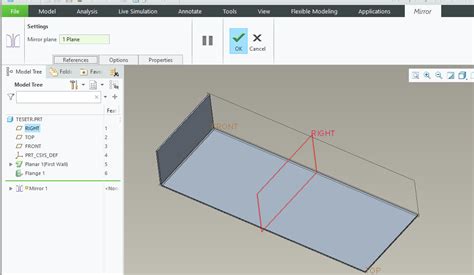 Solved Creo Parametric 80 Sheetmetal Mirrored Featur Ptc