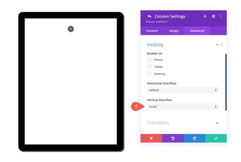 how to design a tablet with scrollable teaser content in divi