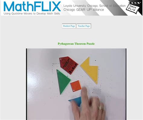 Math Flix Pythagorean Theorem Puzzle Instructional Video For 5th 8th