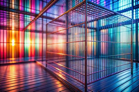 Blurred Line Cage Gradient Overlay Design Movement Stock Illustration