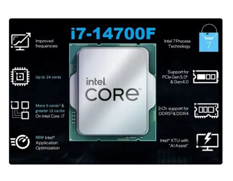 GIẢM 1TR CPU Intel Core i7 14700F Intel LGA1700 20 Core 28 Thread Base 2 1Ghz Turbo 5