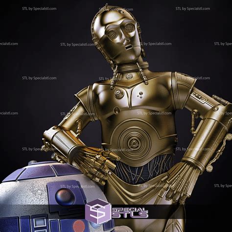 C3PO and R2D2 3D Model from Starwars | SpecialSTL