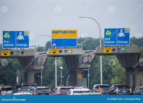 Macpass Banner Close Up At Mackay Bridge Toll Plaza Mac Pass Is Electronic Tolling System