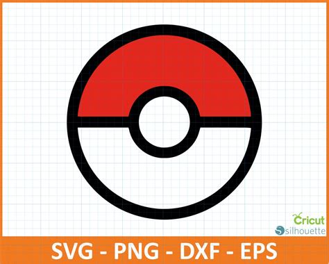 Poke Ball Logo Icon Sign Svg Png Dxf Eps File Digital Download For