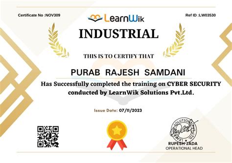 cybersecurity training internship purab samdani