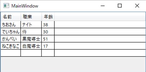 WPF DataGridを使ってみる ちおさん雑記帳