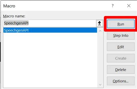 Excel For Text To Speech Conversion Using The Speechgen Api