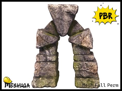 Second Life Marketplace Meshuga Pbr Landscape Stone Gateway Full Perm Mesh