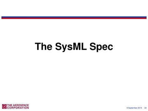 Ppt An Overview Of The Systems Modeling Sysml Specification